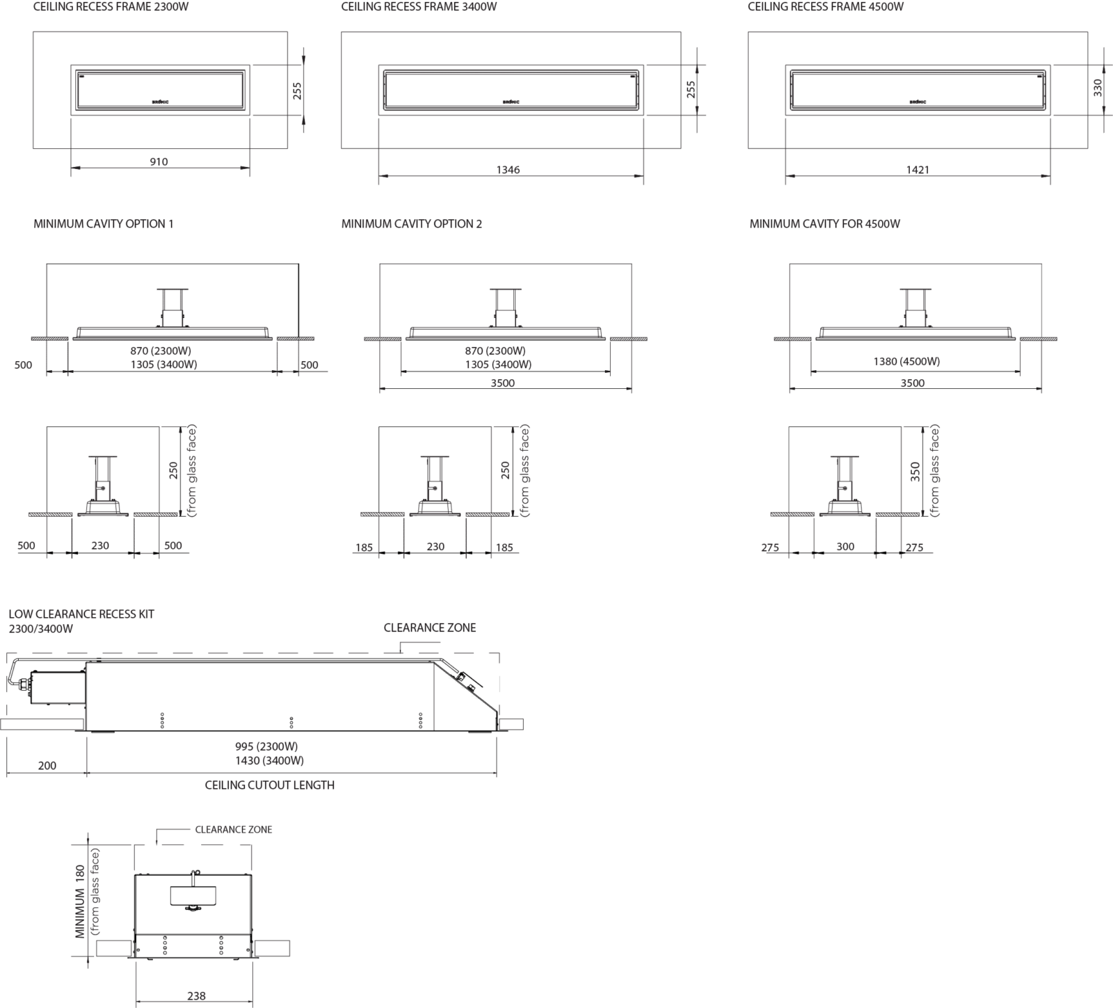Platinum Electric Recess Kit - Bromic Heating Australia